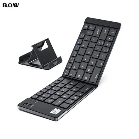 BOW Mini Folding Bluetooth Wireless Keyboard For Tablet Rechargeable Multi Device Ipad Keyboard