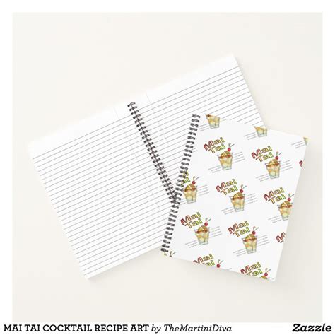 Mai Tai Cocktail Recipe Art Notebook Zazzle