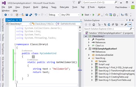 Calling U Sql Stored Procedures With C Code Behind Purple Frog Systems