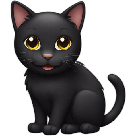 Smiling Black Cat Emoji Ai Emoji Generator