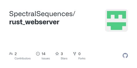 Github Spectralsequencesrustwebserver