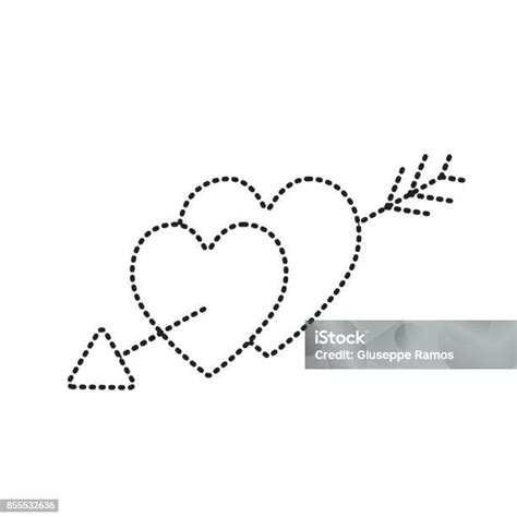 Hati Bentuk Putusputus Dengan Panah Untuk Simbol Dari Passin Dan Cinta