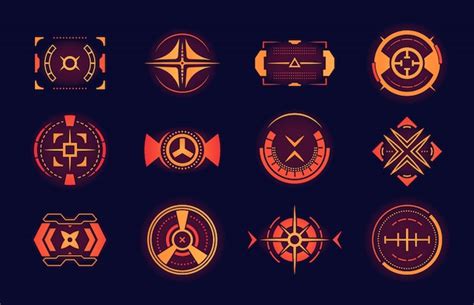 다양한 현대 Hud 평면 요소 세트 무료 벡터