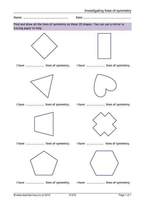 Line Of Symmetry Worksheet Worksheet For Education Symmetry