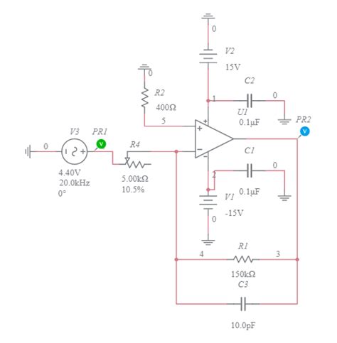 Integrator Amplifier Multisim Live