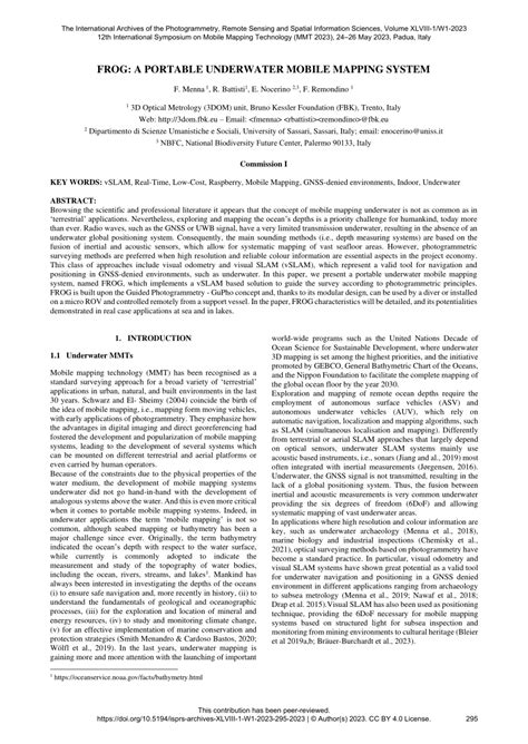 pdf frog a portable underwater mobile mapping system