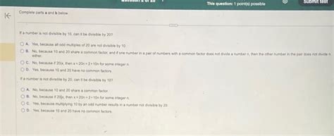 Solved If A Number Is Not Dvisble By 10 Can 2 Be Diveble