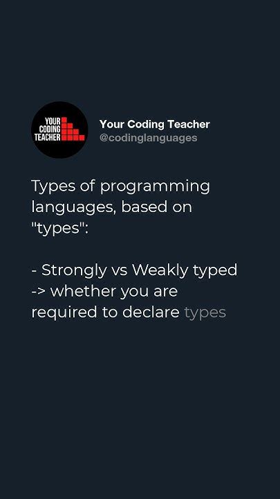 Types Of Programming Languages Based On Types Strongly Vs Weakly
