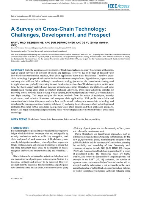Pdf A Survey On Cross Chain Technology Challenges Development And