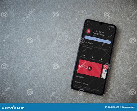 Twilio Authy Authenticator App Play Store Page On Smartphone On Ceramic