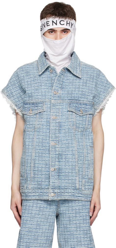 Givenchy Blue 4g Sleeveless Denim Jacket Givenchy