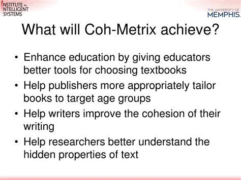 Ppt Coh Metrix An Automated Measure Of Text Cohesion Powerpoint Presentation Id4951599