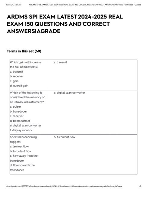Ardms Spi Exam Latest Real Exam 150 Questions And Correct Answers Agrade Ardms Spi Stuvia Us
