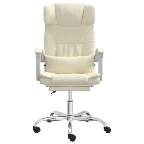 Atyhao Fauteuil Inclinable De Bureau Crème Similicuir 60299 Cdiscount