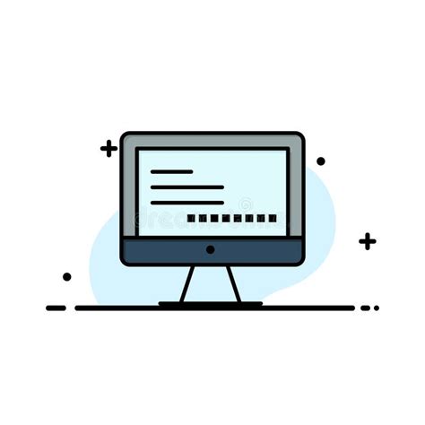 Computer Monitor Text Education Business Logo Template Flat Color