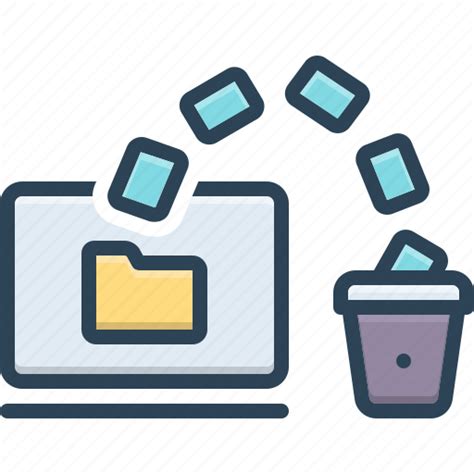 Deleting File Folder Document Remove Dustbin Cleaning Icon