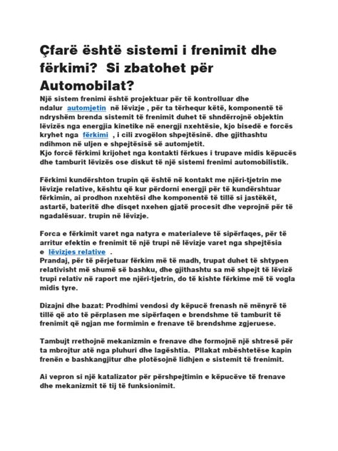 Çfarë Është Sistemi I Frenimit Dhe Fërkimi Pdf