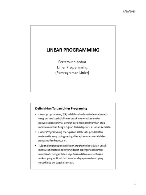 Pemrograman Linier Pdf