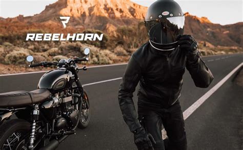 REBELHORN Hunter Pro Chaqueta de Moto Hombre | Cuero | Protectores de ...