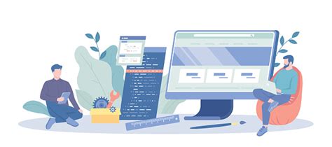 Ilustración De Desarrollo Frontend Programación Y Codificación Los