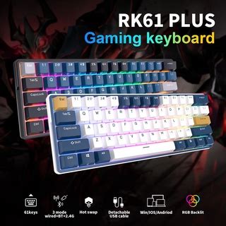 Royal Kludge RK61 PLUS RK61 RGB 3 Modes Hotswap Mechanical Keyboard Wireless Gaming Mechanica