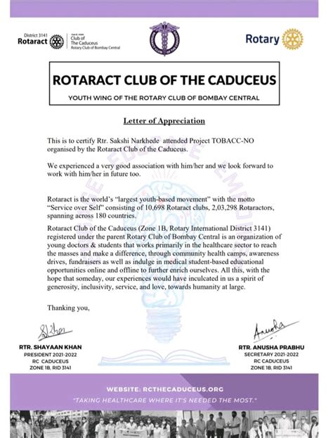 Sakshi Narkhede On Linkedin Attended Project Tobacc No Organized By Rotaract Club Of Caduceus