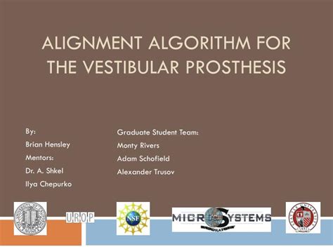 Ppt Alignment Algorithm For The Vestibular Prosthesis Powerpoint Presentation Id4506464