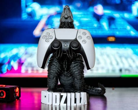 Godzilla Gaming Controller Stand Holder Kaiju Unique Desk Organizer T For Gamers Etsy