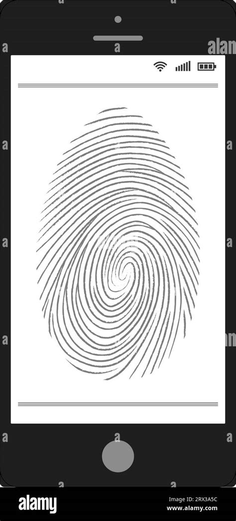Scanning Fingerprint Mobile Phone Smartphone Capable Identification Fingerprint Vector