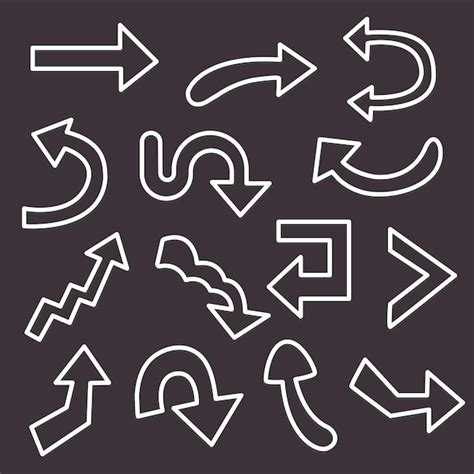 Premium Vector Set Arrow Icons Set In Black Arrow Vector Collection Isolated Background