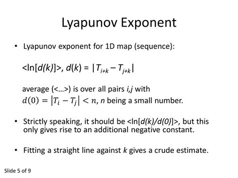Lyapunov Exponent Of Time Series Data Pptx