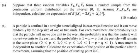 Solved A Suppose That Three Random Variables X1 X2 X3