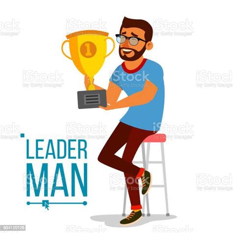 달성 개념 벡터입니다 상자를 들고 사업 지도자 골든 컵 목표 달성 성취 최고의 노동자 성취입니다 현대 사무실 직원입니다 플랫
