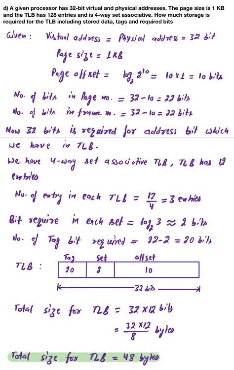 Solved A Systen Has A 32 Bit Virtual Addresses 24 Bit Physical