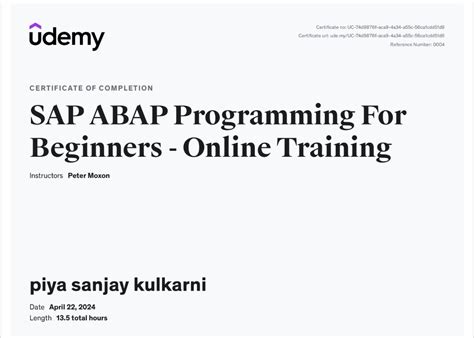 Piya Kulkarni On Linkedin Delighted To Share Sap Programming