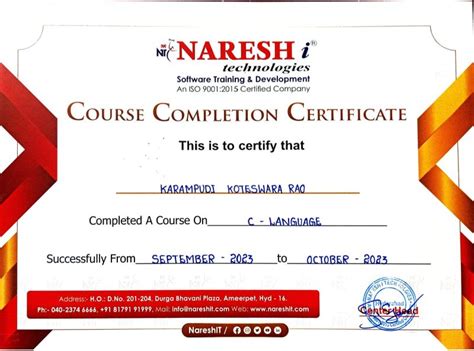 Koteswararao Karampudi On Linkedin I Completed C Language Course