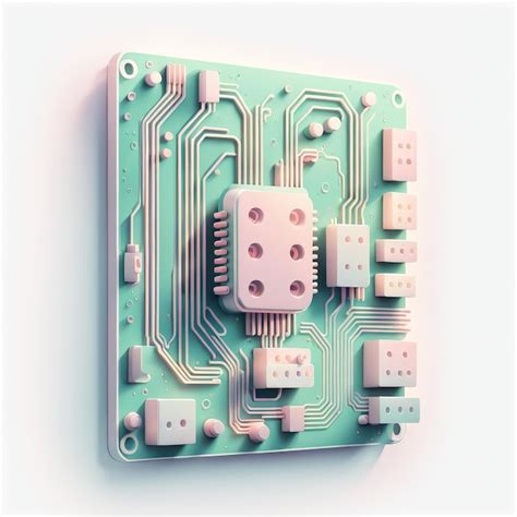 Circuit Board 3d Illustration Rendering Premium Ai Generated Vector