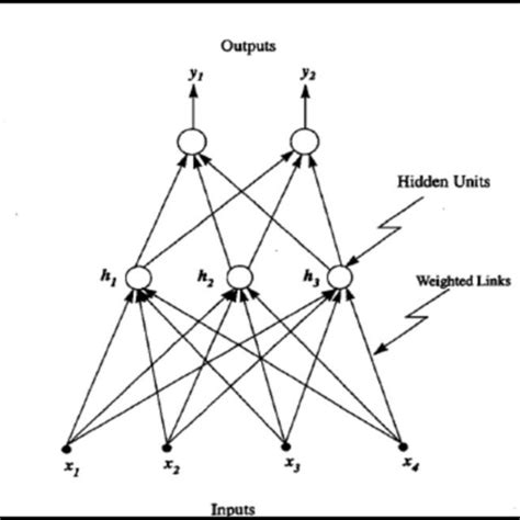 schematic representation of a multilayer feedforward neural networks
