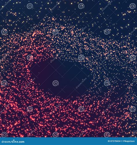 Space Vortex Vector Background Abstract Space With Flying Glowing Particles Composed Of