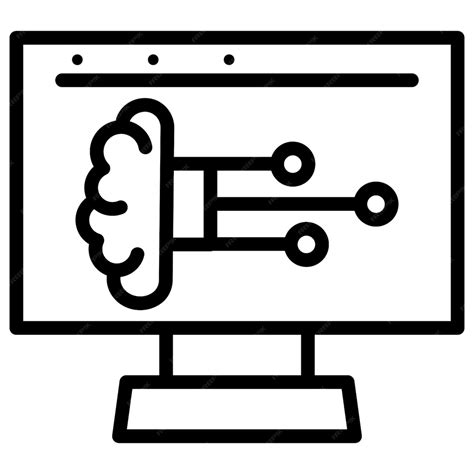 Premium Vector Cognitive Computing Line Illustration