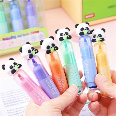 卡通熊猫荧光笔 学生创意diy彩色印章笔划重点记号标记笔可爱礼品 阿里巴巴 卡通熊猫荧光笔 学生创意diy彩色印章笔划重点记号标记笔可爱礼品 阿里巴巴