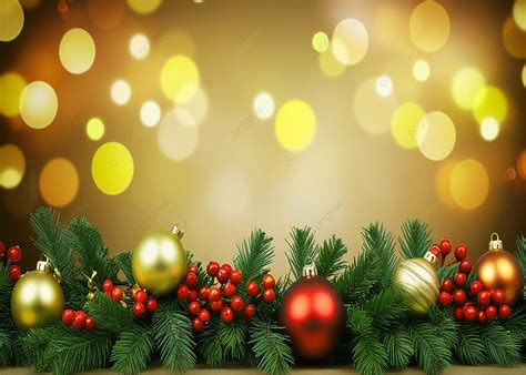 Merry Christmas Holiday Lights And Pine Garland Background Christmas