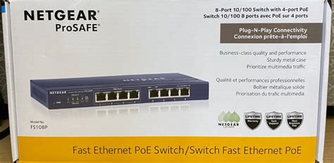 Netgear Prosafe Gigabit Fs108p Fast Ethernet Poe Switch 8 Port Lpav