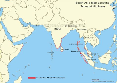 2004 Tsunami Affected Areas Of South Asia