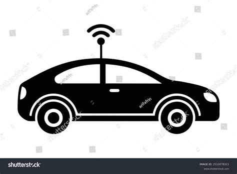 Silhouette Self Driving Car Sensor Illustration Vector Stock Vector Royalty Free 2510078321