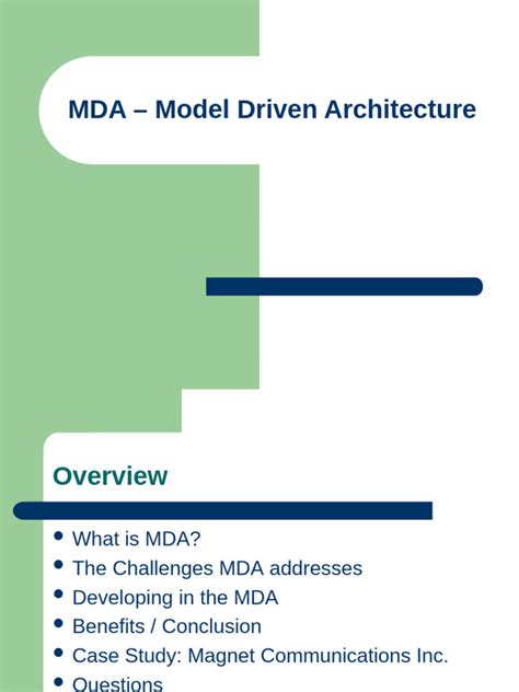 Mda Model Driven Architecture Pdf Software Development