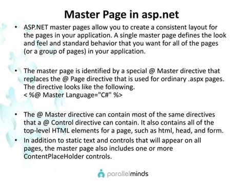 Master Pages In Asp Net Web Design And HTML Internet