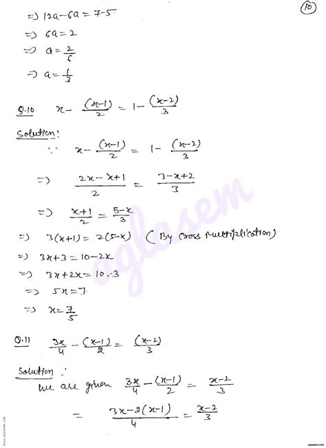 RD Sharma Solutions Class Chapter Linear Equations In One Variable Exercise