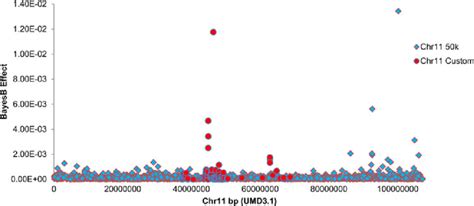 Manhattan Plot Showing Estimated Snp Effects On Mammary Infection Download Scientific Diagram