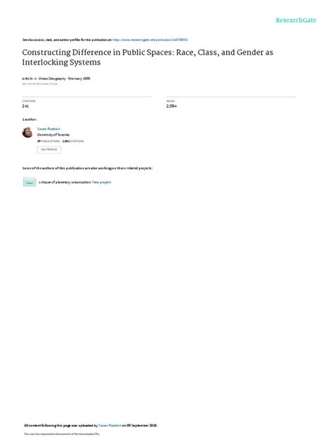 Constructing Difference In Public Space 1996 Pdf